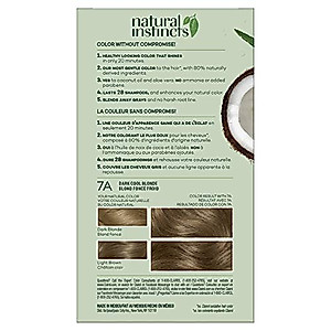 Clairol Natural Instincts Demi-Permanent Hair Dye, 7A Dark Cool Blonde Hair Color, 1 Count(Pack of 3)