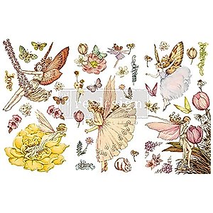 Redesign With Prima Small Transfers Fairy Flowers 3 Sheets,6"x12" 655350653514Small T Redesign Décor valentine gifts,Easter Day decorations,Kids gifts,mother valentines day gift