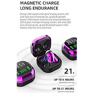 Wireless Bluetooth Headphones with Microphone for iPhone, TWS True Wireless Earbuds with Charging Case for Android,Suitable for Business and Work (Pink)