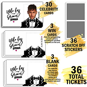 Nopoben Bridal Shower Games - Who Has The Groom Scratch Off Celebrity Cards, Bachelorette Party Games Supplies – 36 Cards(XL01-baica)