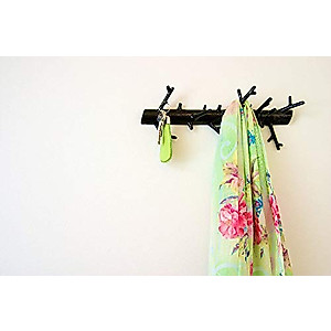 bosign Multifunctional Wall Hanger with Tree Branch Shape, 12.19 x 4.69 x 1.94 inch, Long - Matte Black