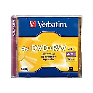 The Great Verbatim DVD+RW, 94520, 4.7GB, 4X, Branded, Jewel Case, TAA - 94520
