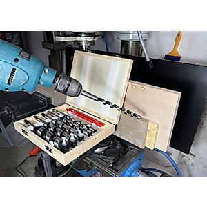 Auger Drill Bit for Wood 9 Inch with 7 Inch Carpentry Pencils (8-Piece Auger Bits Set)