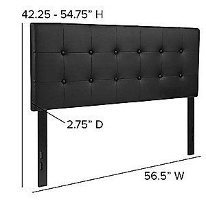 Flash Furniture Lennox Tufted Upholstered Full Size Headboard in Black Vinyl