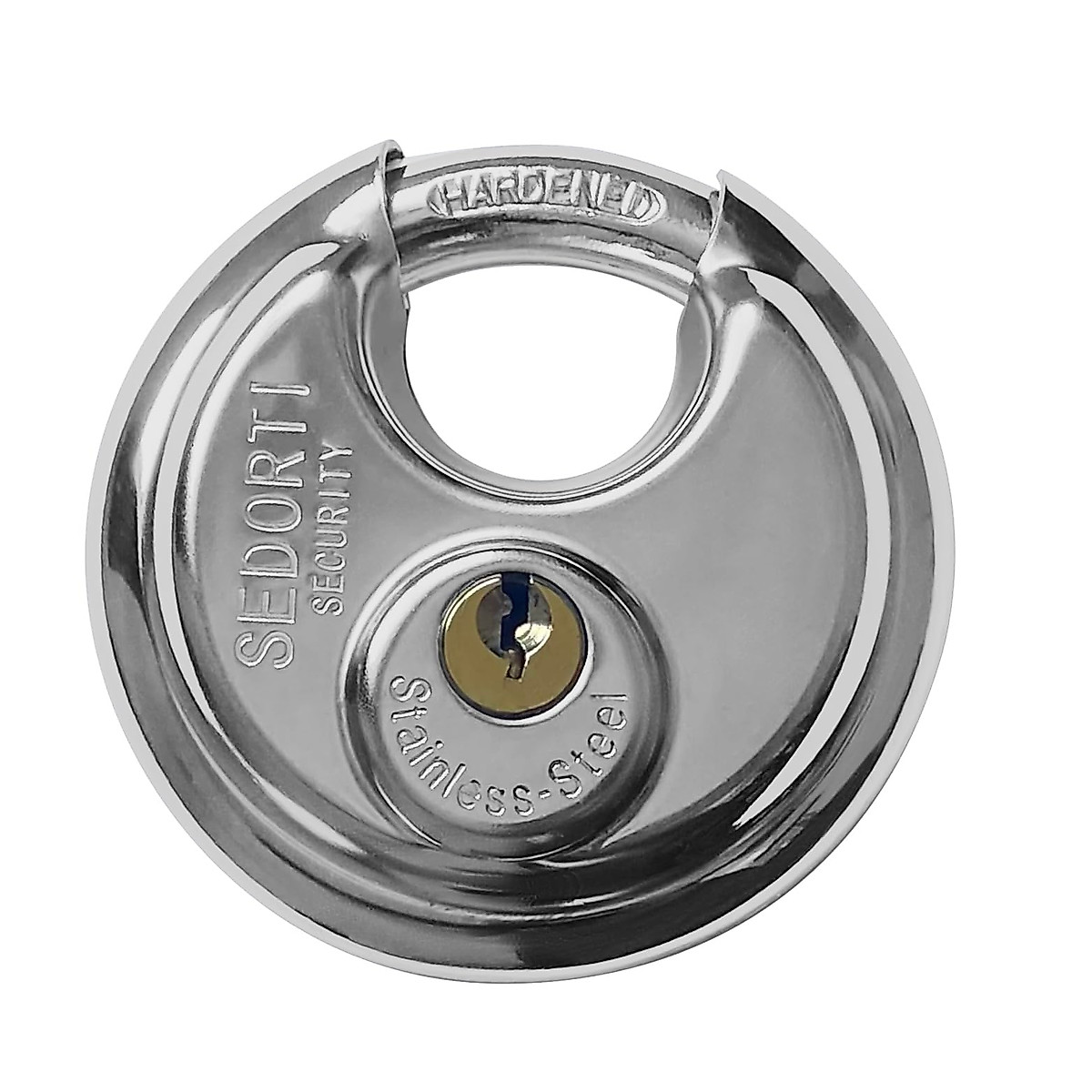 SEDORTI 5-Pack Discus Padlocks Keyed Alike, 2-3/4 inch Wide, Stainless Steel 304 Round Lock, Waterproof and Rustproof Storage Lock with Brass Keys, Ideal for Storage Unit Gate, Outdoor, Shed, Fence