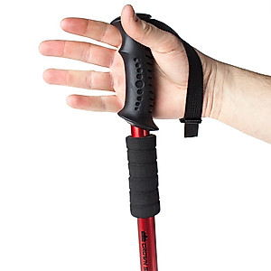 Crown Sporting Goods Shock-Resistant Adjustable Trekking Pole and Hiking Staff, Black, 43-Inch