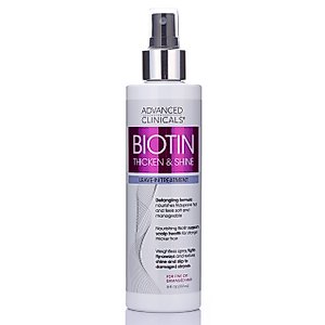 Advanced Clinicals Hair Spray Thicken & Shine Leave In Treatment, Nourishing Detangling Formula for Fine, Damaged, or Frizz Prone Hair, Supports Scalp Health for Strong Thick Hair, 8 Fl Oz