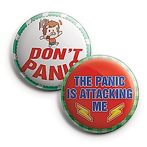 Panic Attacks Awareness Pinback Buttons (10 Pack) - Stocking Stuffers Premium Quality Gift Ideas for Children, Teens, & Adults - Corporate Giveaways & Party Favors