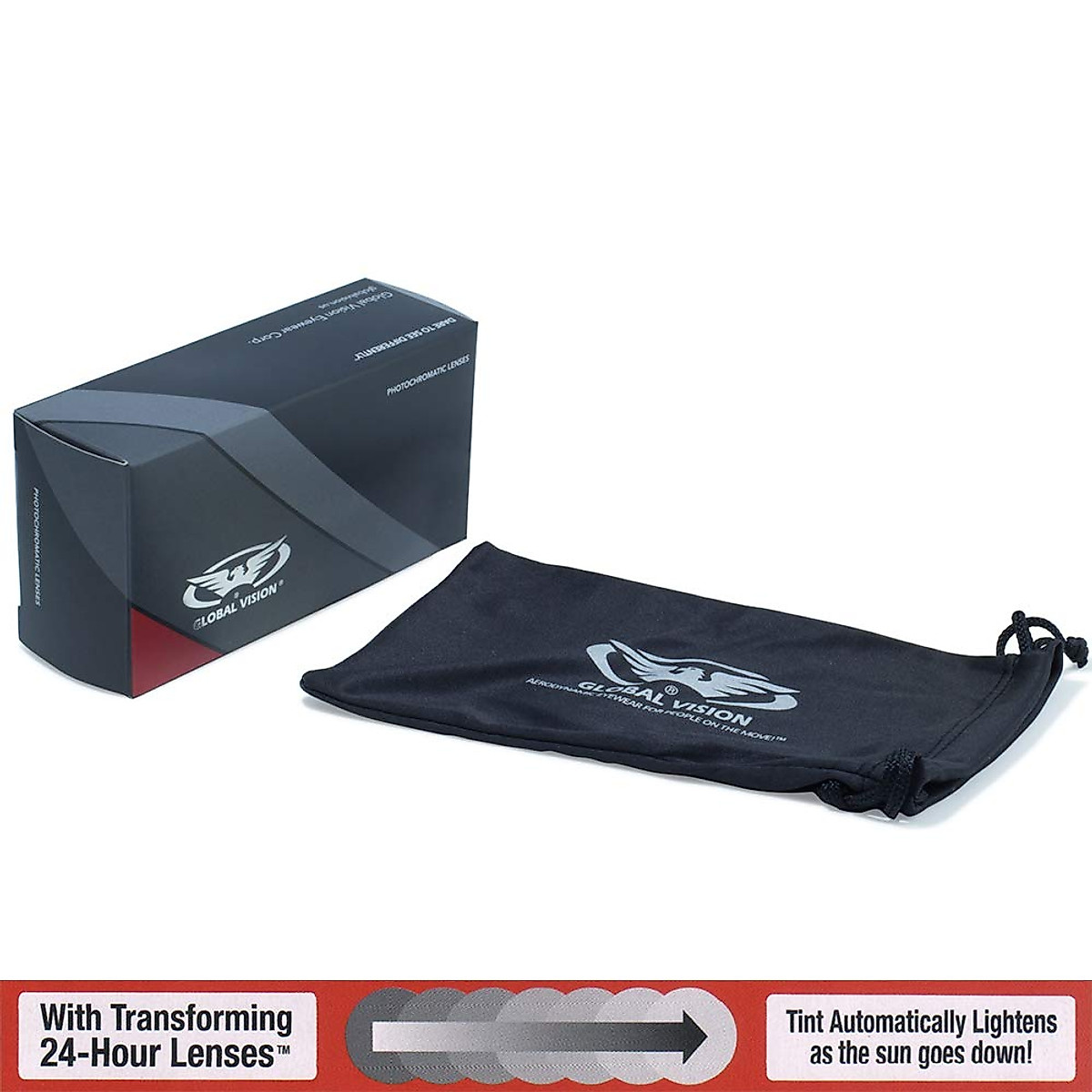 Global Vision Hercules 7 24-Hour Photochromic Bifocal +2.0 Lens Safety Glasses Clear to Smoke Z87.1