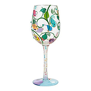 Enesco Lolita Wine Glass Song Birds, 15 ounces