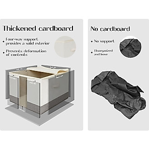 LoforHoney Home Large Storage Bins with Lids, Collapsible Storage Bins with Clear Windows, Blanket Storage Baskets with Zip Lids, Closet Storage Bins for Clothes, Beige & Gray, 2-Pack, 17.7x13.8x9.8