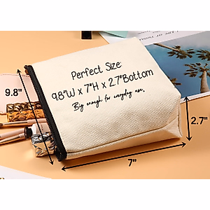 ZVMIS Cosmetic Case - Beige Canvas - Multifunctional Storage Bag for Women and Girls - Travel Accessory Pouch - Best Friends Gift