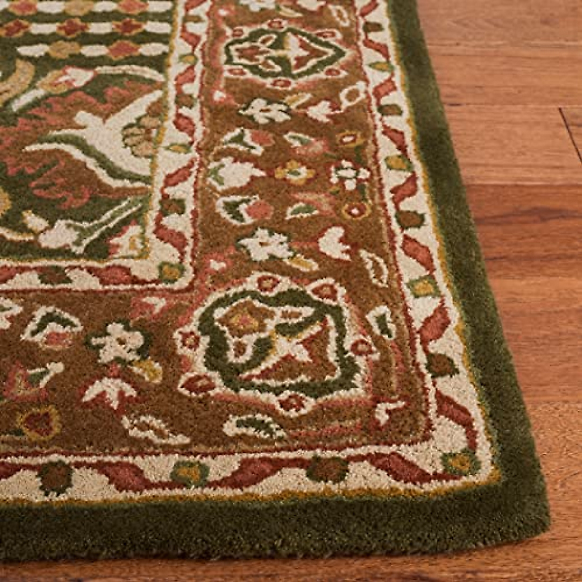 SAFAVIEH Classic Collection 8'3" x 11' Light Green / Gold CL764B Handmade Traditional Oriental Premium Wool Area Rug