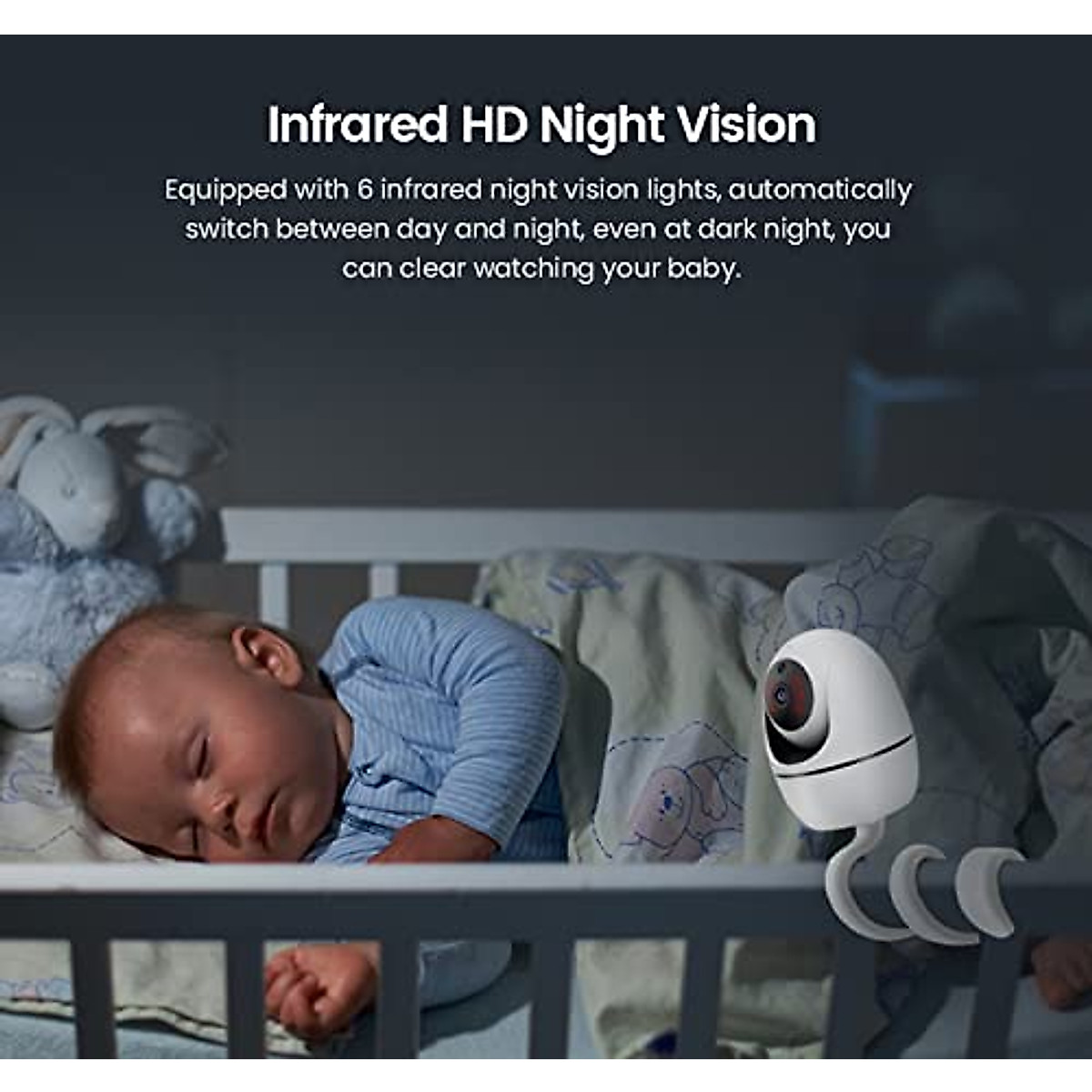 Two Way Audio Alarm 360 IP Baby Pet Cam Smart tuya Wireless Baby Sleep Monitoring Camera 1080P WiFi Audio Video Baby Monitor (WS-Q5)