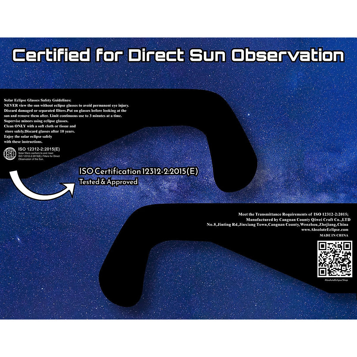 Solar Eclipse Glasses (5 pack) ISO 12312-2 Compliant, AAS Recognized - USA