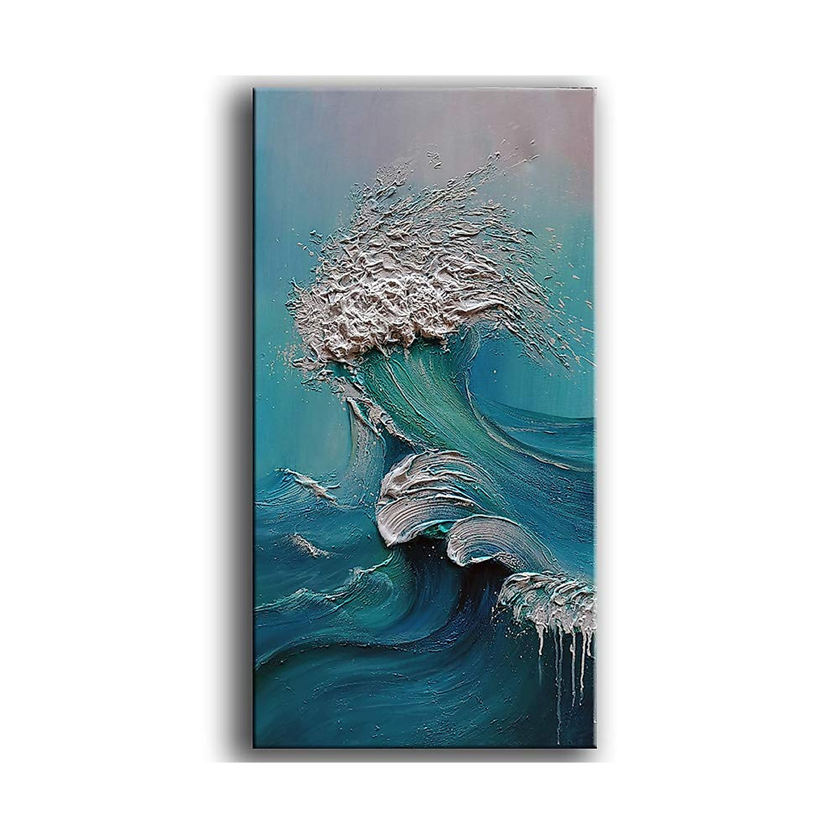 YaSheng Art - sea landscapes Abstract Oil Painting,Oil Painting on Canvas Texture Blue Ocean scenery Oil Painting Hand-Painted Abstract Artwork Pictures Canvas Wall Art Paintings 24x48inch