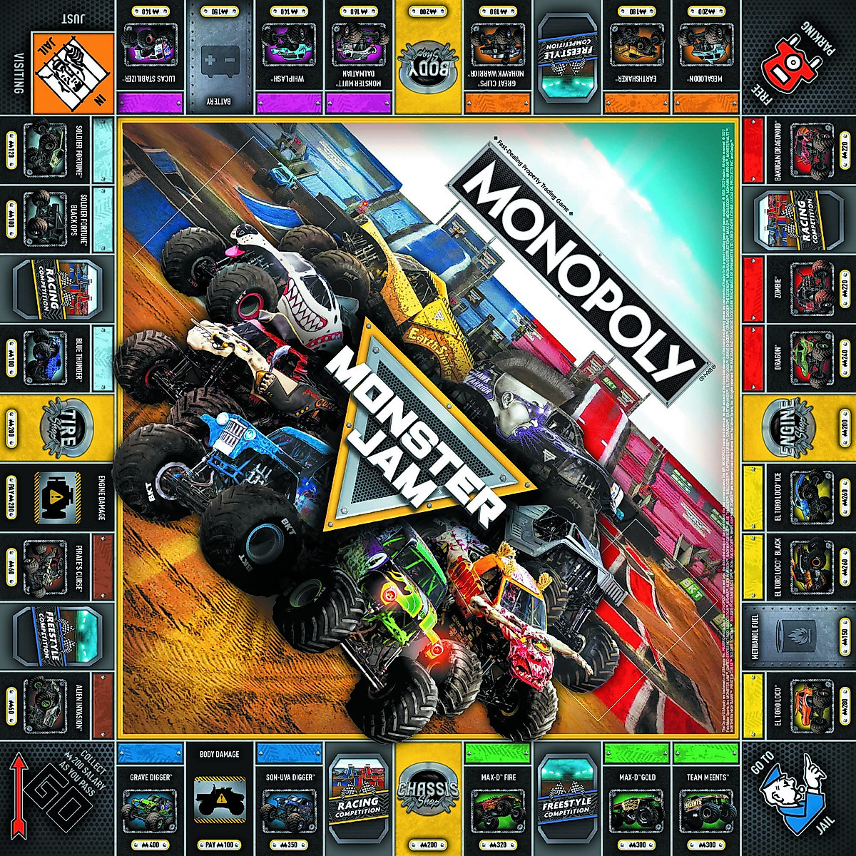 Monopoly: Monster Jam | Buy, Sell, Trade Iconic Trucks Including Grave Digger, Max-D, El Toro Loco, Dragon’s Breath | Classic Game | Officially-Licensed Monster Jam Merchandise