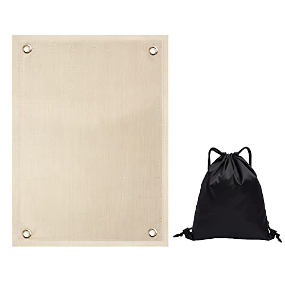 Heavyoff Fireproof Fire Pit Mat Camping Stove Fireproof Blanket Flame Retardant Stove Floor Grill Mat for Deck Patio Lawn Outdoor Camping BBQ Protection, Beige, 20 x 20