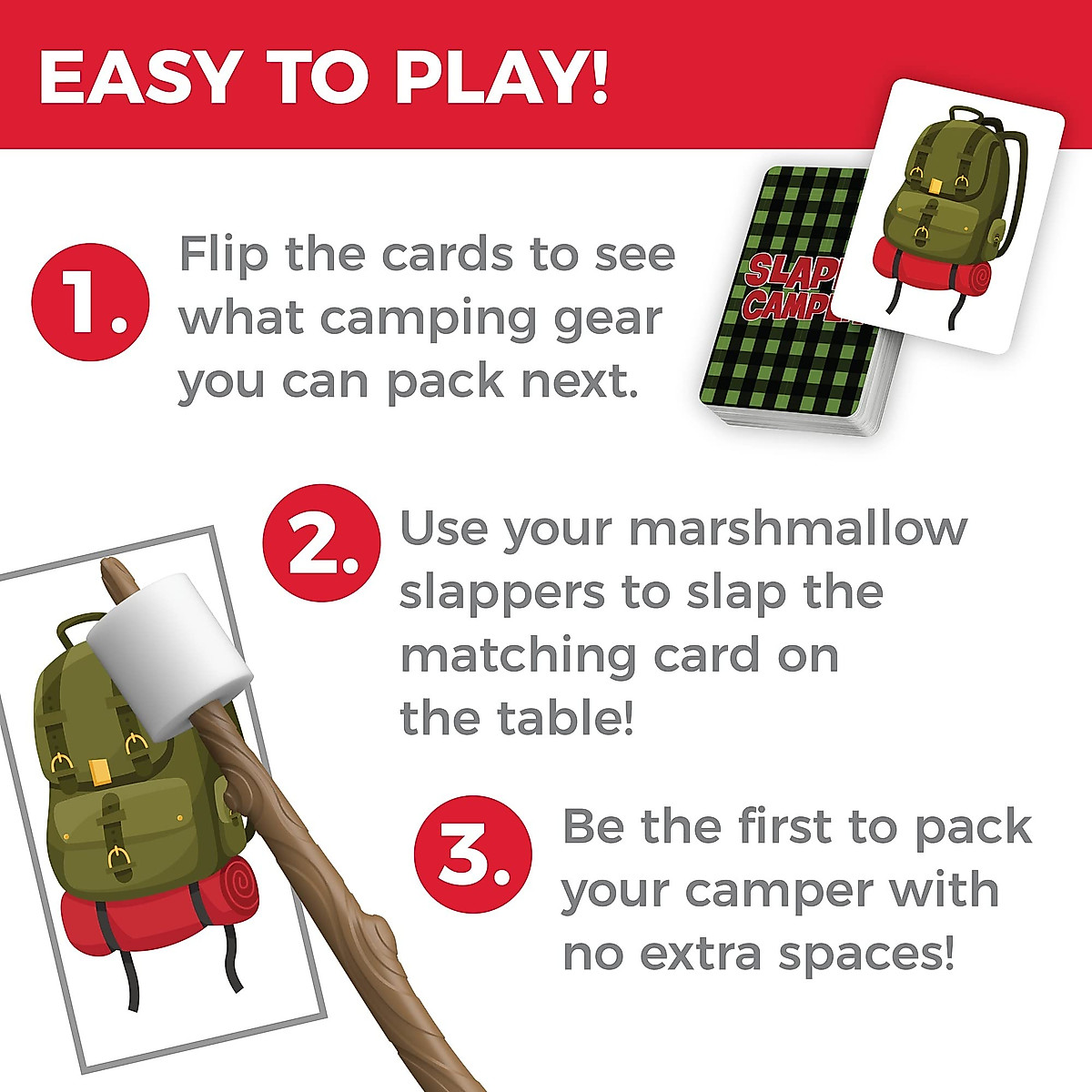 MindWare Slappy Camper Strategy Game - Think Fast and Fill Your Camper – for 2-4 Players – Ages 5 and Up