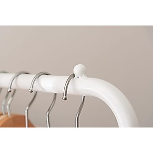 YUZU LEAF Hanger Rack, Slim, Compact, Simple, Black, White, Storage, Clothes, Stylish, Interior, Display, Stylish, Anti-Slip, Stopper, Living Alone, Stand (White)