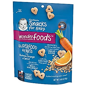 Gerber Wonder Foods Superfood Hearts, Quinoa Orange & Carrot, 1.48 OZ