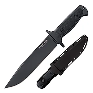 Cold Steel Drop Forged Survivalist 8" 52100 High-Carbon Steel Clip Point Fixed Blade EDC Tactical Hunting Utility Knife, 5" Ergonomic Handle, Weather-Resistant Secure-Ex Sheath