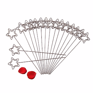 50pcs Ring Loop Craft Wire Clips, Photo Card Holder Picture Holders Memo Holder for Cake Topper Accessories Decoration(Star)