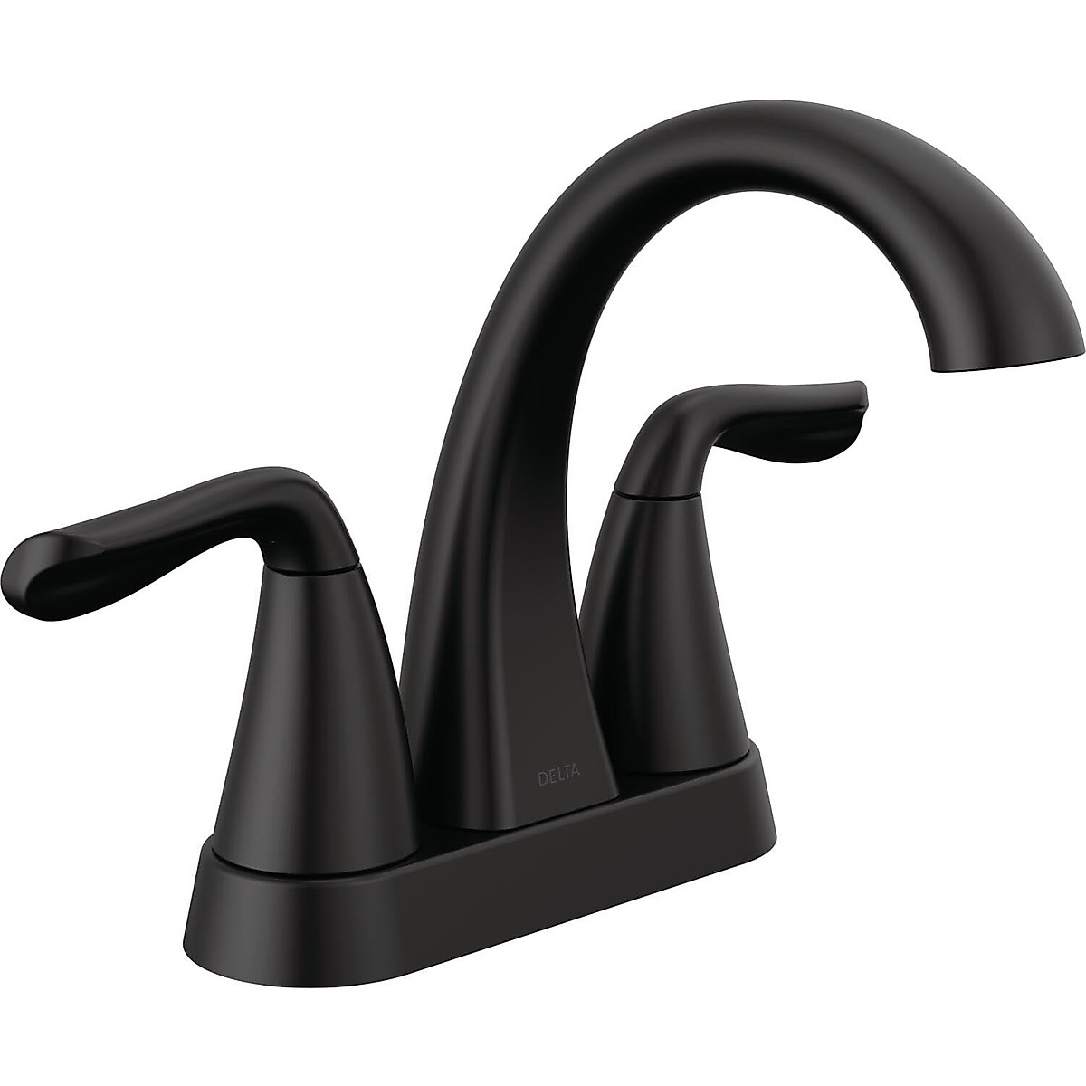 Delta Faucet Arvo Matte Black Bathroom Faucet, Centerset Bathroom Faucet Black, Bathroom Sink Faucet, Drain Assembly Included, Matte Black 25840LF-BL