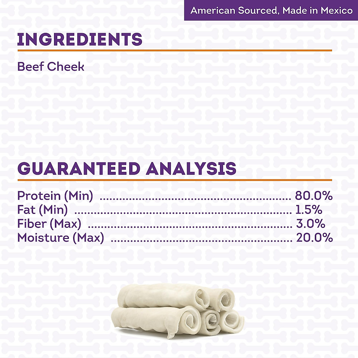 Treatly Cowcheek Rolls 6" Dog Chew Treats - Natural Flavor, 5 Count/1 Pack