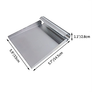 Stainless Steel Food Scooper, Food Mover, Food shovel Spatula, Cutting-board Scraper, Bench Scrape, Dough Cutter Tool, with Flat Bottom - for Cutting-board, Griddle, Containers, Serving (5.9")