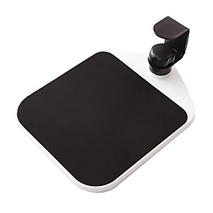 Under-Desk Mouse Tray,Easy Clamp-On Mouse Pad Rotating 360,Clamp on Mouse Platform,Extended Rotating Platform Tray,Slide Out Mouse Tray for Home,Office to Save Space(White)