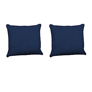 Arden Selections Outdoor Deep Seat Pillow Back, 2 Pack, 25 x 22.5, Rain-Proof, Fade Resistant 25 x 22.5, Sapphire Blue Leala