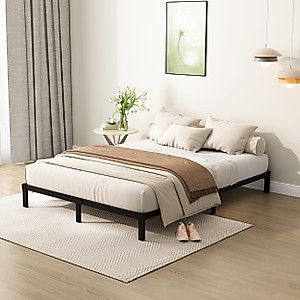 DiaOutro 9 Inch California King Bed Frames Heavy Duty Low Profile Metal Platform No Box Spring Needed Mattress Foundation, Easy to Assembly, Noise Free, Black