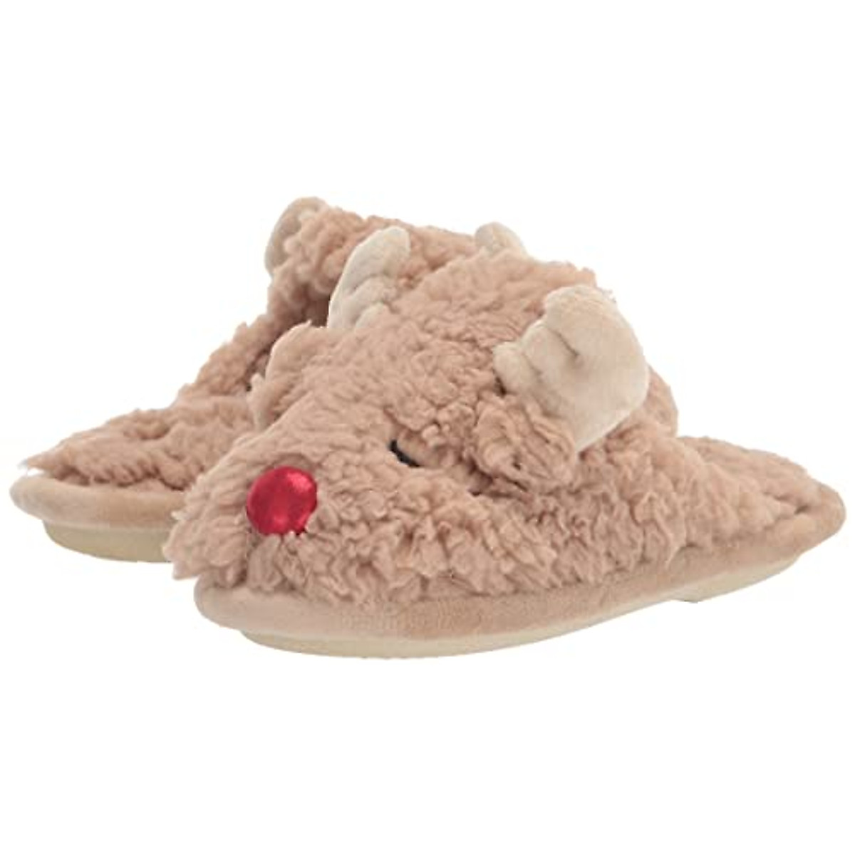 Dearfoams Matching Family Holiday Christmas Reindeer & Turkey Scuff Slipper, Kids Reindeer, US 7-8 Unisex Toddler