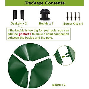 Ansionsol 19 Inch Wide Squirrel Baffle for Bird Feeder Pole, Outside Pole Mount Stopper & Bird House Guard for Outdoor Shepherd’s Hook, Green, 1 Pack