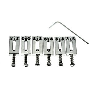 Dopro Upgraded Version Solid Stainless Steel Guitar Bridge Saddles 10.5mm for Stratocaster or Telecaster