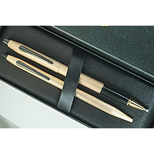 Cross Classic Century Limited Collections with Diamond Cut PVD Rose Gold Barrel and Contrasting PVD Appointments Duo of Selectip Rollerball Pen & Ballpoint Pen