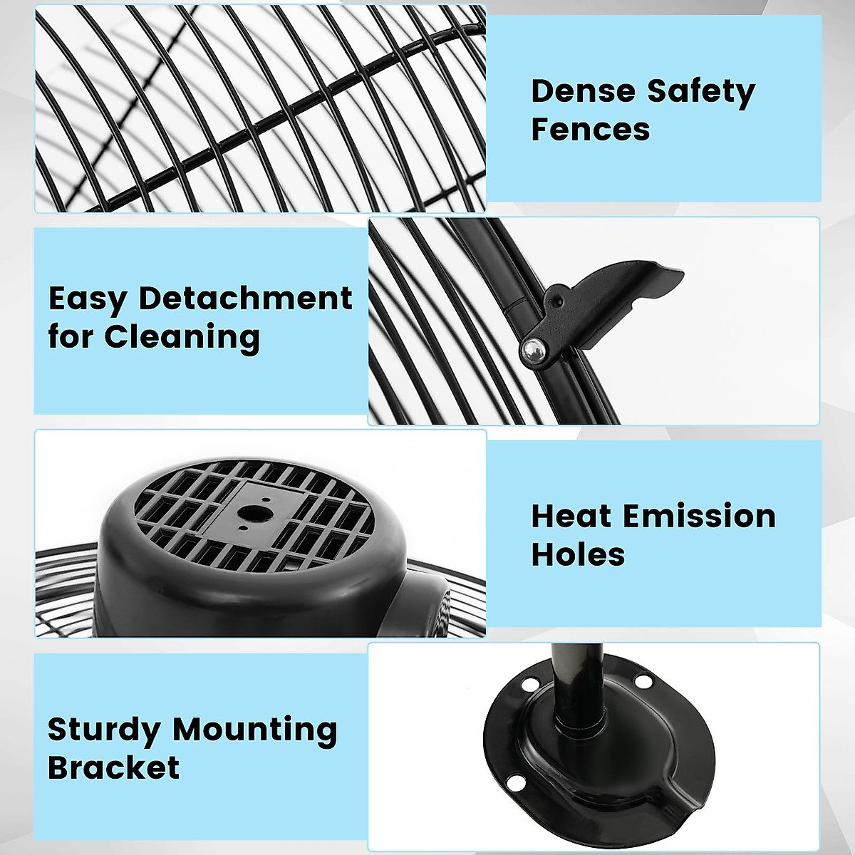 Tangkula 20 Inch Wall Mount Fan with Aluminum Fan Blades, Industrial 3-Speed Oscillating Metal Wall Fan, Heavy Duty Wall Mount Fan for Shop, Commercial, Garage, Warehouse, Workshops & Factory