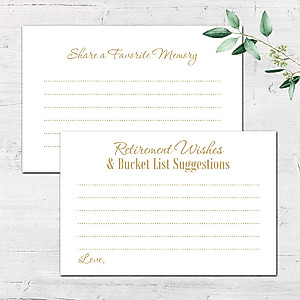 48 cnt Retirement Wishes, Bucket List and Share a Memory Cards (Gold)