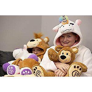 Plushible Blanket Hoodie for Kids - Unicorn Hooded Sweatshirt Blankets for Girls, Toddler and Teen - Comfy and Cozy Sherpa Lined Oversized Wearable Animal Hoodies - Adult and Children