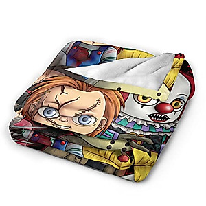 hanaiette Horror Characters Flannel Blanket Lightweight Cozy Microfiber Soft Blankets Anti-Static Fuzzy for Bed Couch Chair Living Room 50'x40' Horror 1, 50'x40'