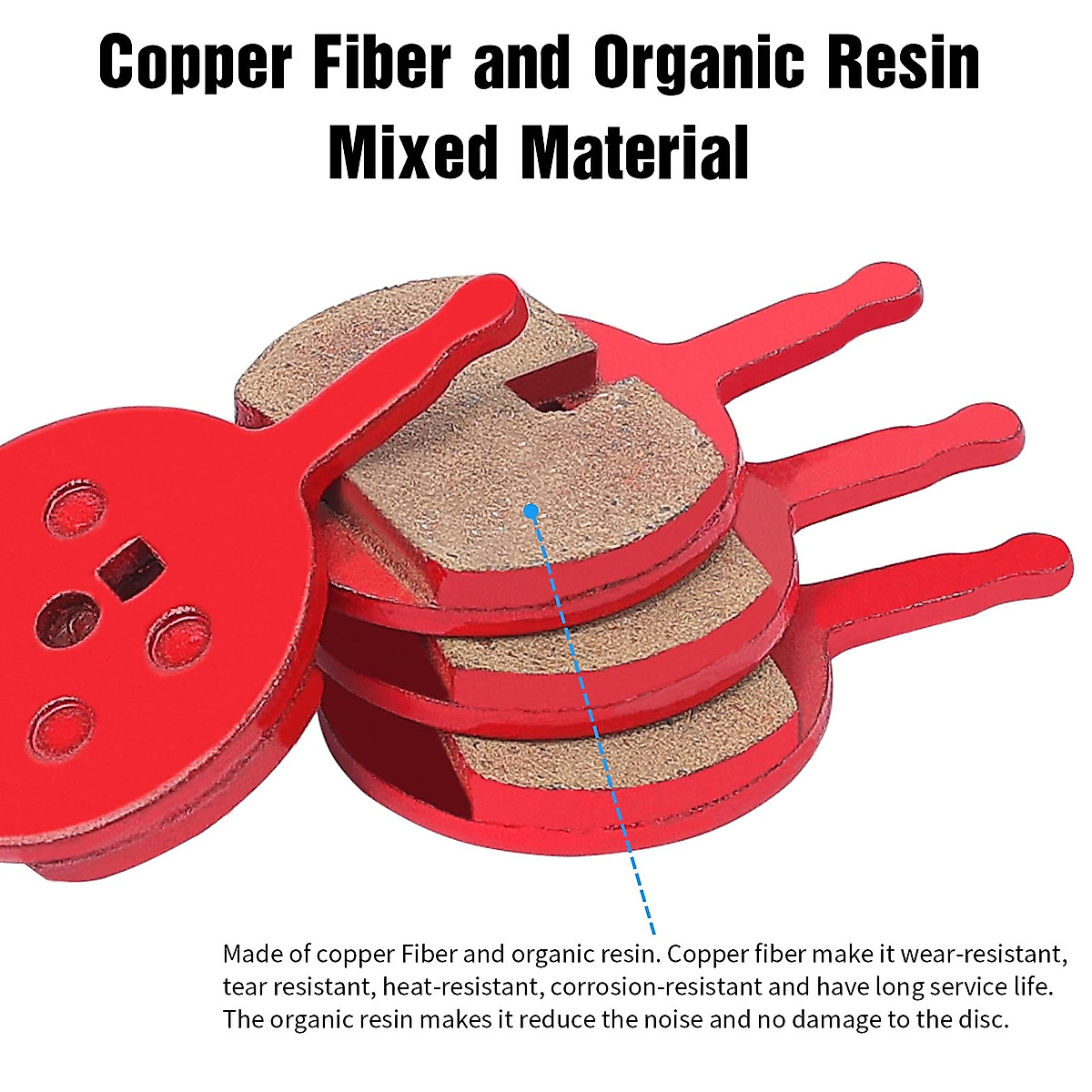 4 Pairs Bike Brake Pads, Bicycle Disc Brake Pads Compatible for SRAM Avid Ball Bearing 5 Mechanical BB5 MTB Brake Pads, Compatible for Merida Duke for Mountain Bike Ebike (with 3 Installation Tools)