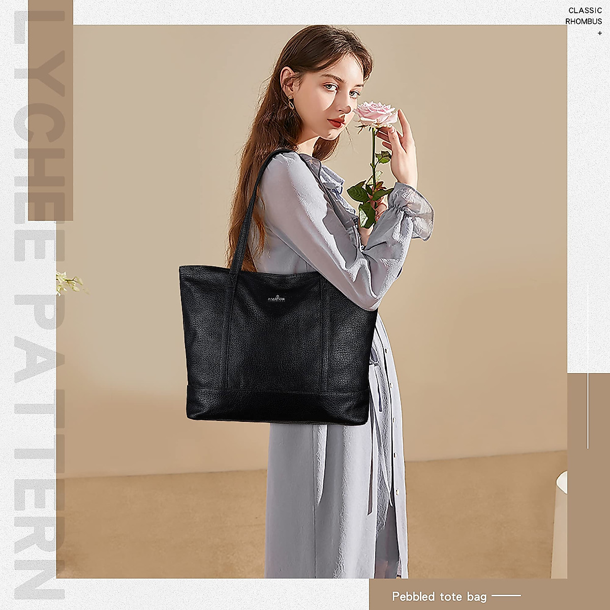 Tote Hobo Shoulder Bag for Women Casual Fashion Satchel Shopping Vegan Leather Purses and Handbags with matching wallet set…