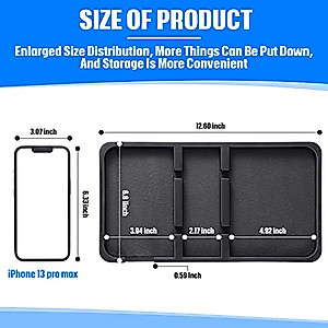 Extra Large Dashboard Mat for Car Dashboard Accessories, Anti Skid Car Dashboard Pad Compatible with All Smartphone Car Non Slip Pad for Dashboard with 6 Non Marking Tape, 12.60 x 6.81 Inch