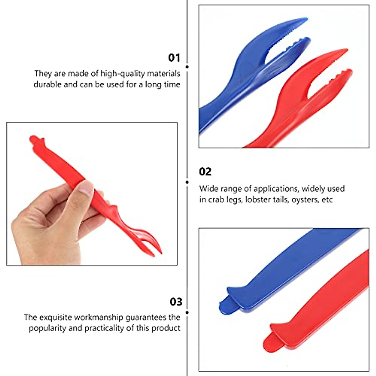 Hemoton Seafood Opener Tools Seafood Opener Tool 6Pcs Seafood Crackers Picks Tools Set Easy Opener Shellfish Sheller Knife for Lobster Crab Prawns Crawfish Shrimp Prawn Crab Tools