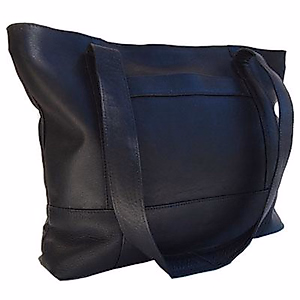 Piel Leather Top-Zip Tote, Chocolate, One Size