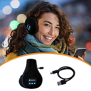 SYPVRY Bluetooth Ear Muffs Winter Ear Warmer Wireless Headphones Adjustable Winter Ear Cover Built-in HD Speakers Mic Outdoor EarMuffs (Black)