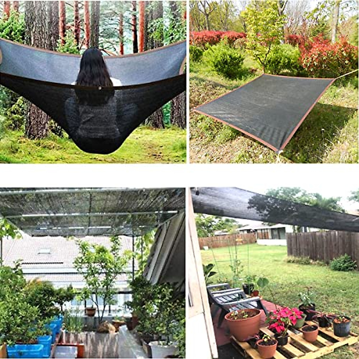HHTHH Black Sun Mesh 80% Sunblock Shade Cloth 10ft x 10ft Taped Edge with Grommets UV Resistant Shade Sunblock Net Black Shade Cloth for Greenhouse, Parking, Garden Yard or Kennel