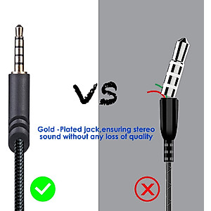 YARENKA Replacement Astro A10 A40 Headset Cable - 2.0M A10 Volume Cable Cord Compatible with Astro A10/A40 Gaming Headsets Xbox One PS4/5 Controller Headphone Audio Extension Cable 6.5 Feet(Black)