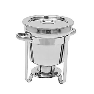 7.4Qt Stainless Steel Soup Warmer Stainless Steel Buffet Set Warmer with Frame+Food Pan+Fuel Holder+Lid,Commercial Soup Chafer for Any Event or Party